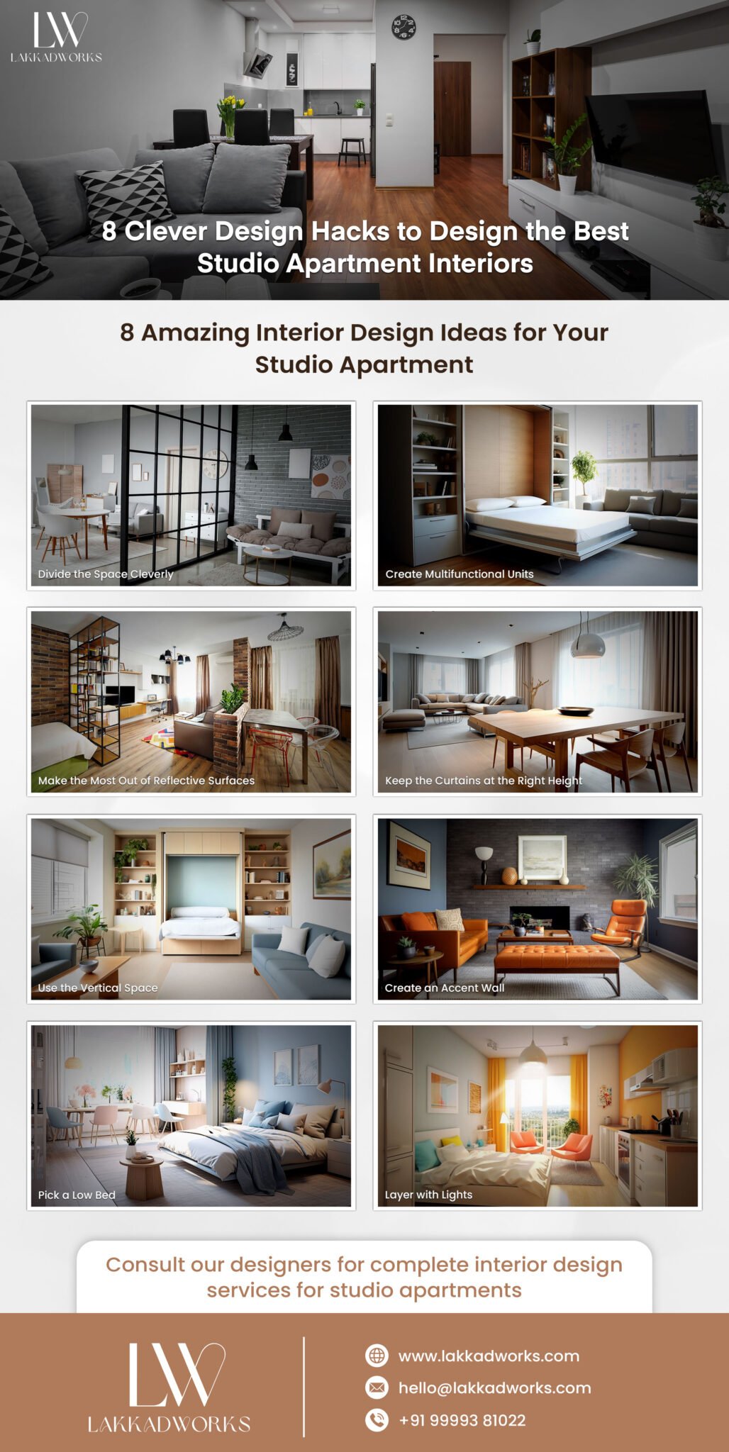 8 Amazing Design Ideas for Studio Apartments | Lakkadworks